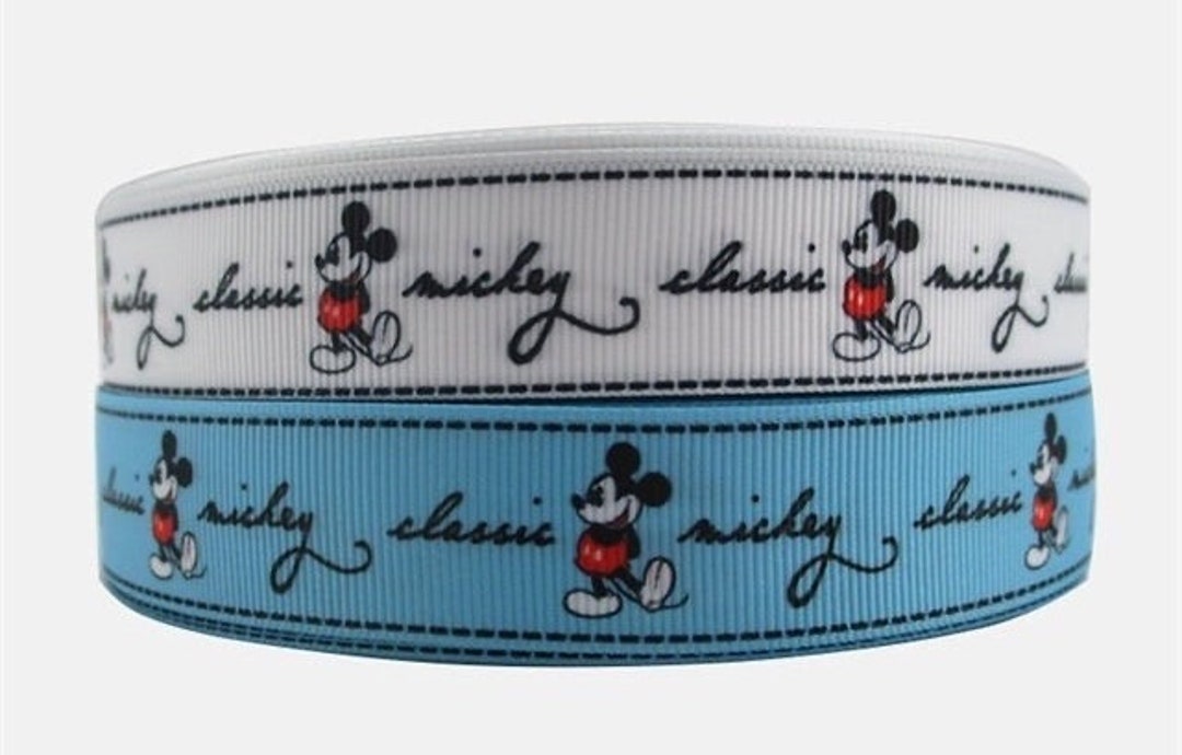 Disney Classic Mickey Mouse Ribbon 7/8" High Quality Grosgrain Ribbon ...