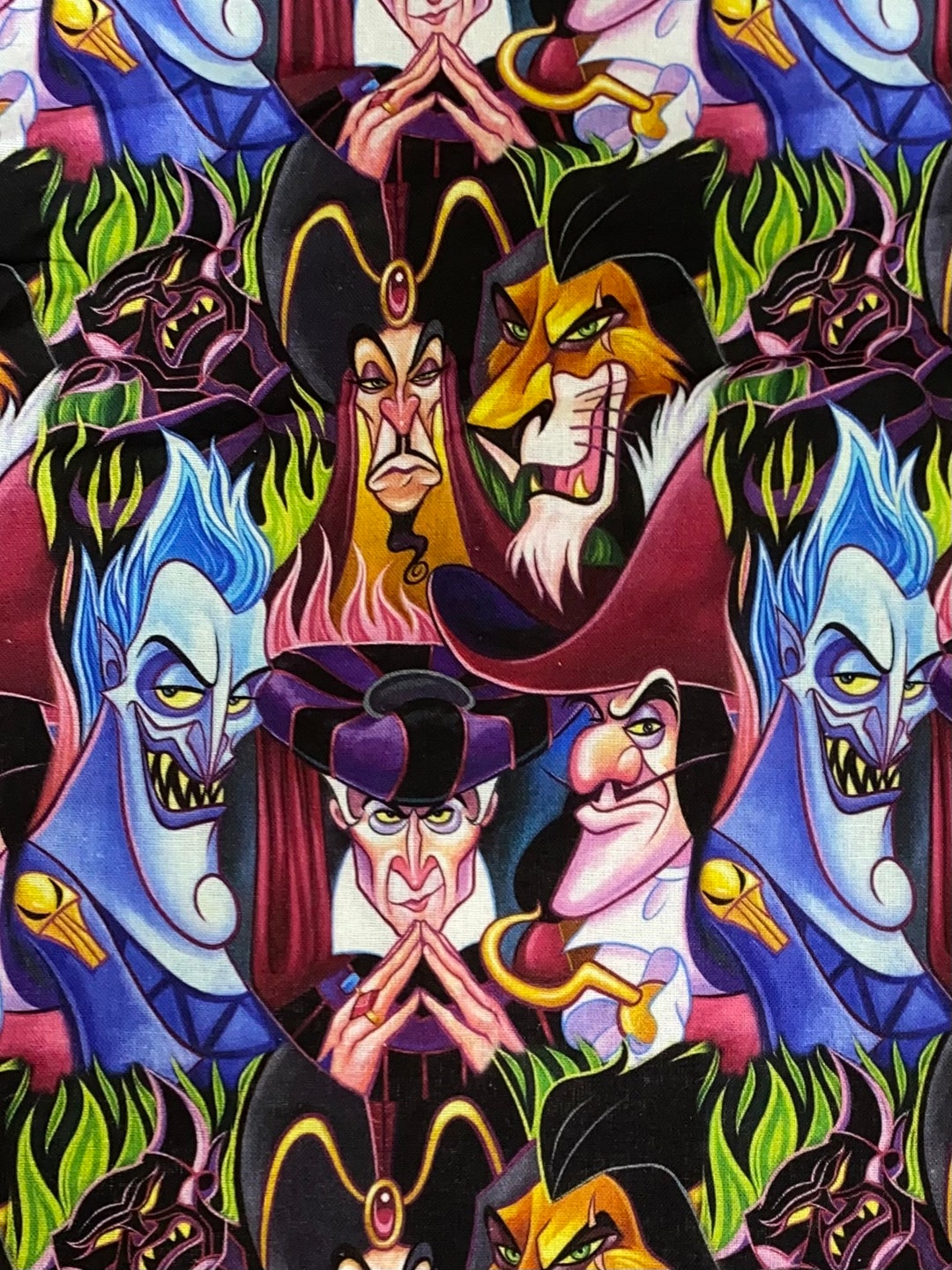 Disney Villains Fabric 100% Cotton Fabric by the Yard Scar, Jafar ...