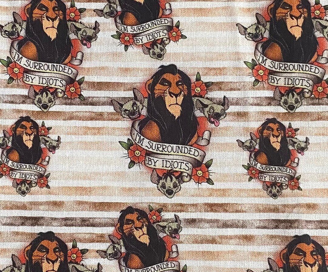 Disney Scar Fabric 100% Cotton Fabric by the Yard Disney Villain Lion ...