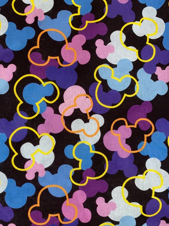 Disney Mickey Mouse Fabric 100% Cotton Fabric by the Yard 50th - Etsy