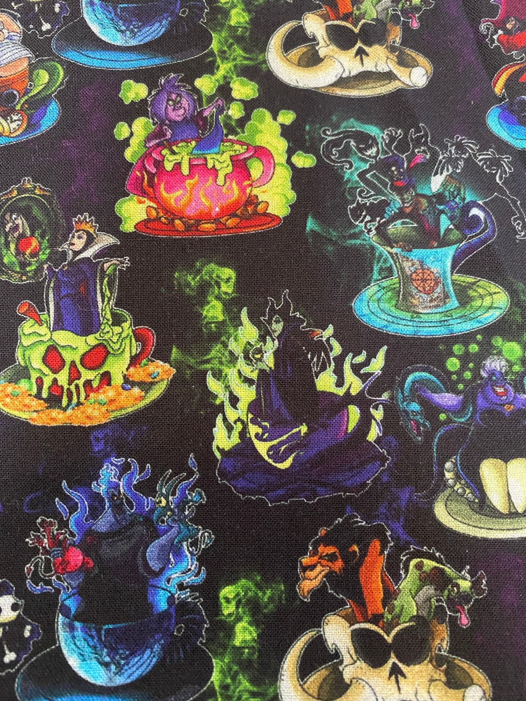 Disney Villains Fabric 100% Cotton Fabric by the Yard Villains in ...