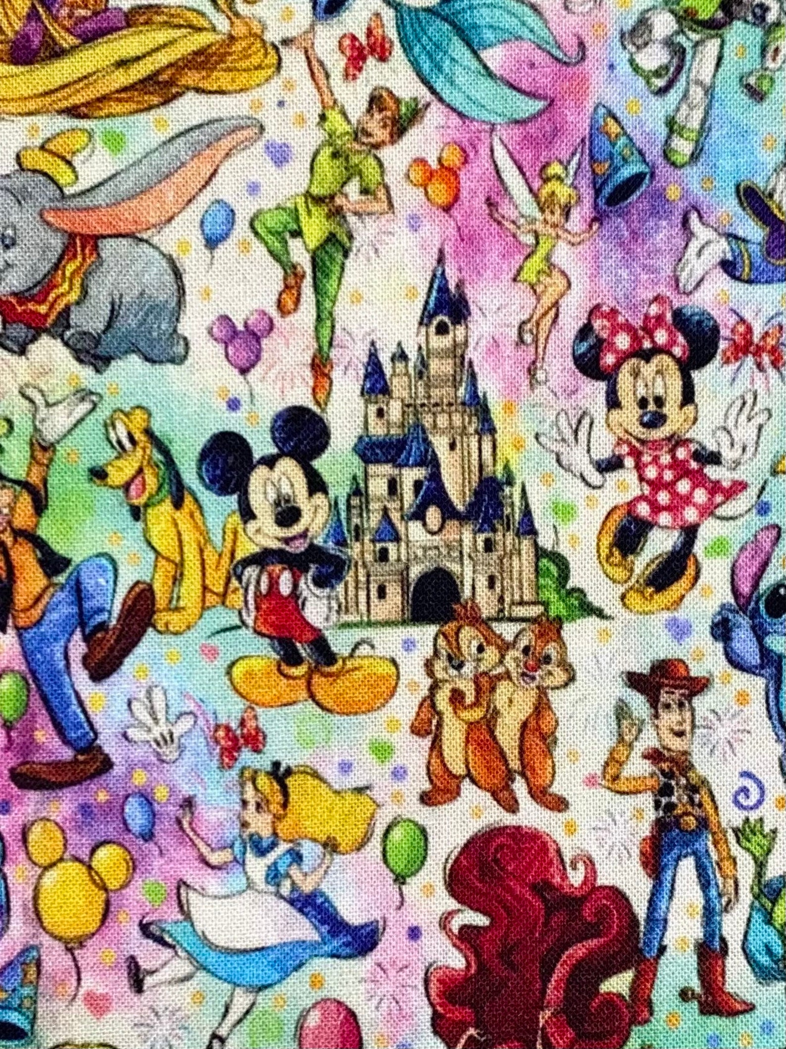 Disney Character Fabric 100% Cotton Fabric Fat Quarter Eighths Tumbler ...