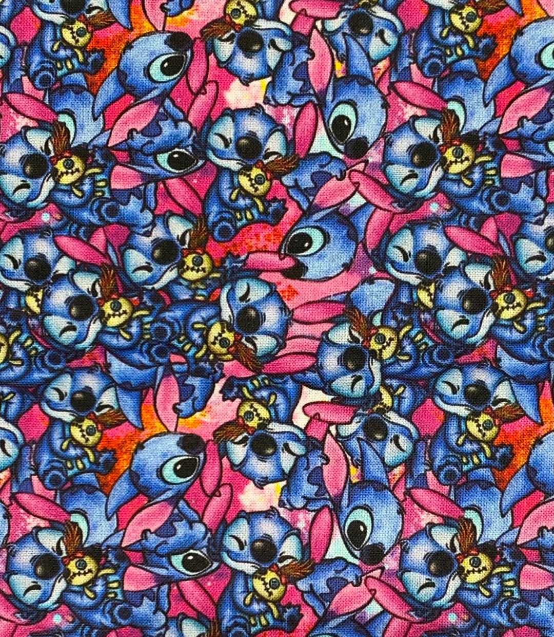 Disney Stitch and Scrump Fabric 100% Cotton Fabric Fat Quarter Tumbler ...