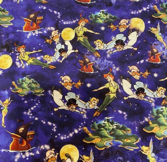 Disney Peter Pan Fabric 100 % Cotton Fabric Disney Fat Quarter - Etsy