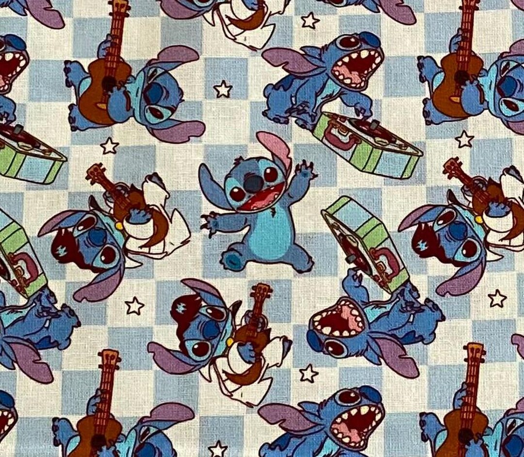 Disney Stitch Fabric 100% Cotton Fabric Fat Quarters Eighths Tumbler ...