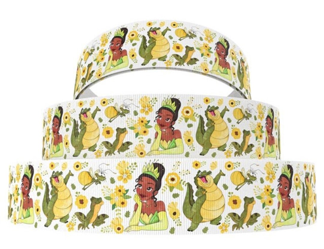 Disney Princess Tiana Ribbon 1" and 1.5" High Quality Grosgrain Ribbon ...