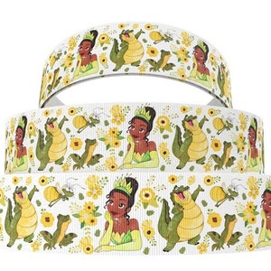 Disney Princess Tiana Ribbon 1" and 1.5" High Quality Grosgrain Ribbon ...