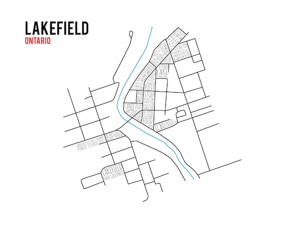 Mapa de vistas de Lakefield Ontario Descarga digital | Etsy