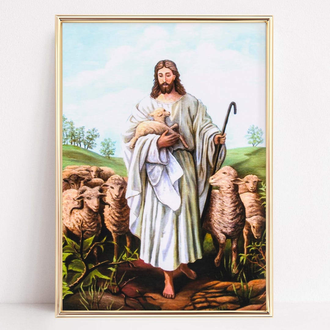 Jesus the Good Shepherd Poster Christian Wall Art Bible Art Religious ...