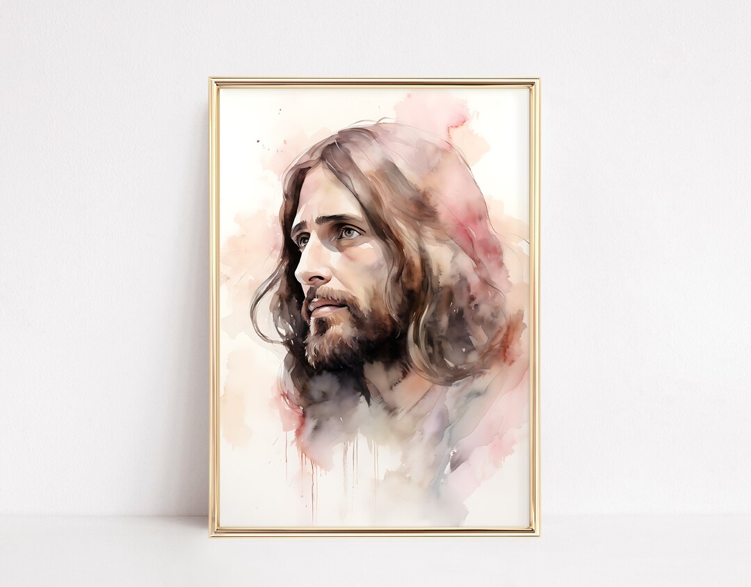Jesus Christ Watercolor Portrait Religious Poster Modern Christian Art ...