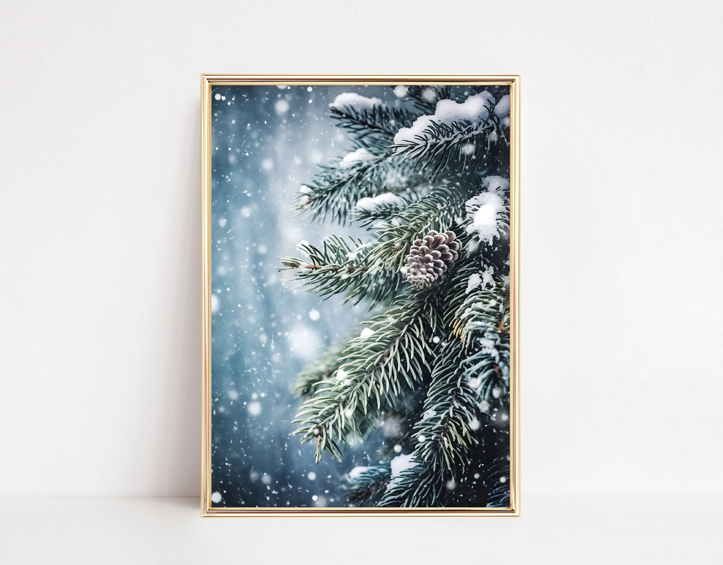 Winter Landscape Poster Winter Poster Christmas Tree Mural Snow ...