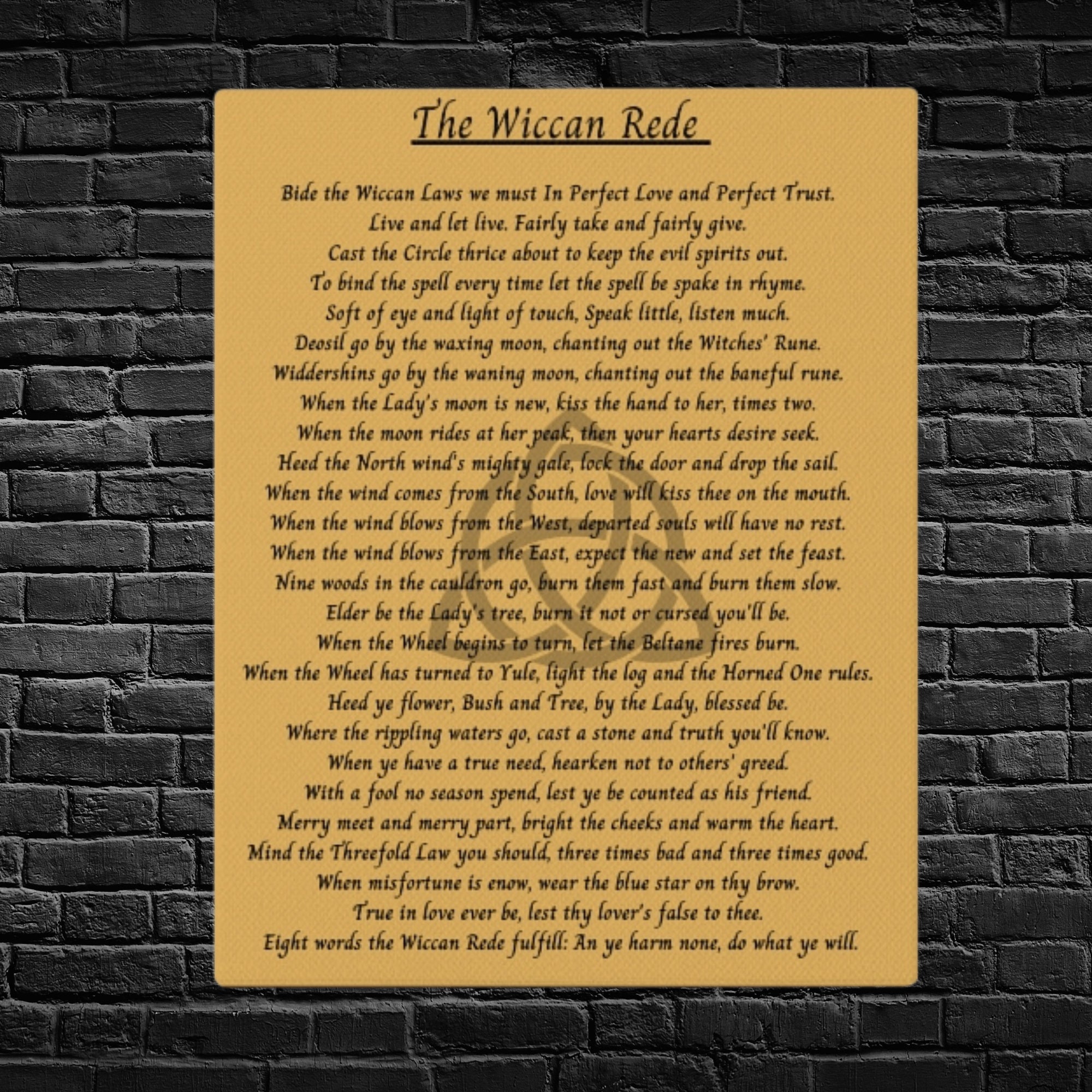 Wiccan Rede Custom 11 X 14 Canvas Gallery Wrap, Full Wiccan Rede - Etsy