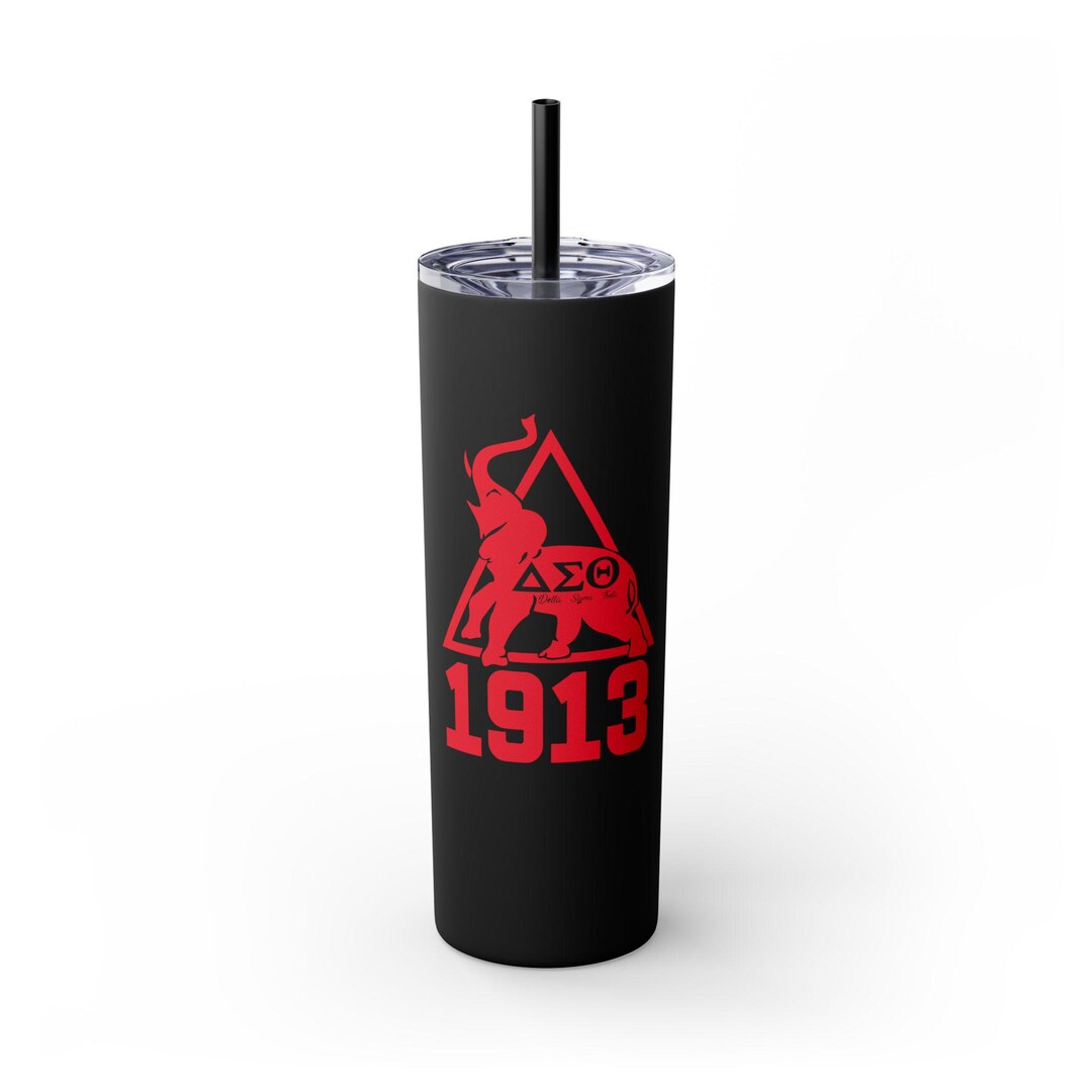Delta Sigma Theta Sorority Elephant DST Tumbler 20 Oz With Straw White ...