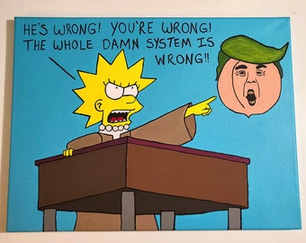 The Whole Damn System is Wrong Lisa Simpson Sticker, Fight the System ...