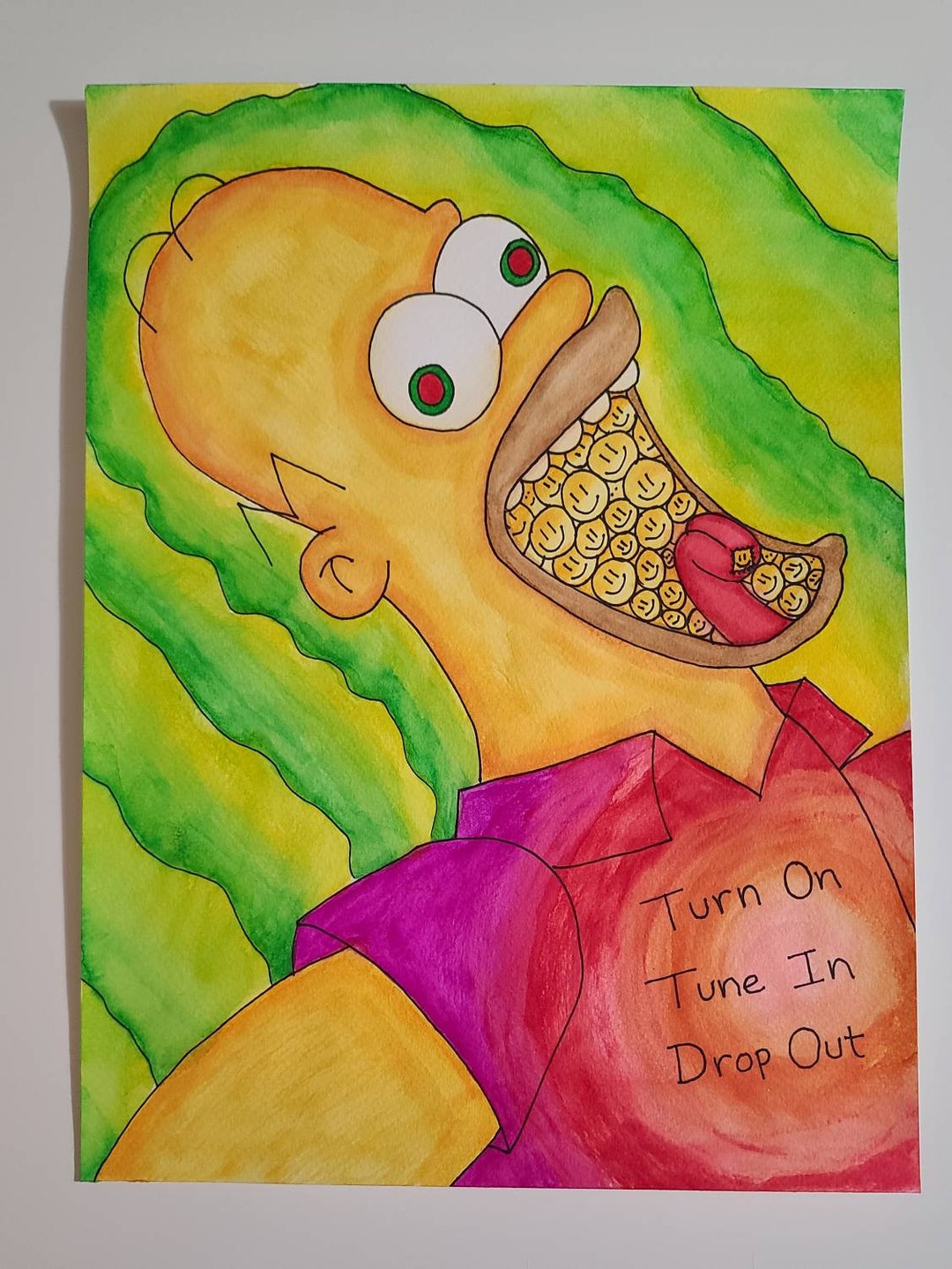 Homer Simpson Inspired by Timothy Leary - Etsy