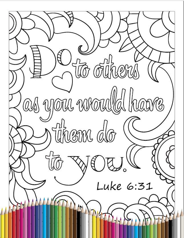 Bible Verse Coloring Pages - Set of 31 - Etsy