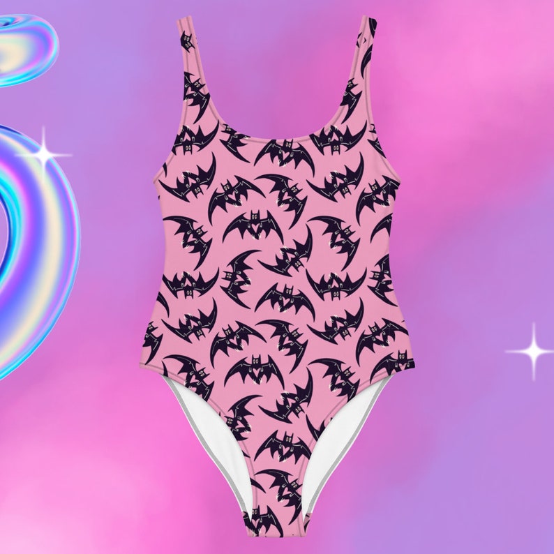 Gothic Bat One-piece Swimsuit | Witchy Swimsuit | Goth Beach Wear ...