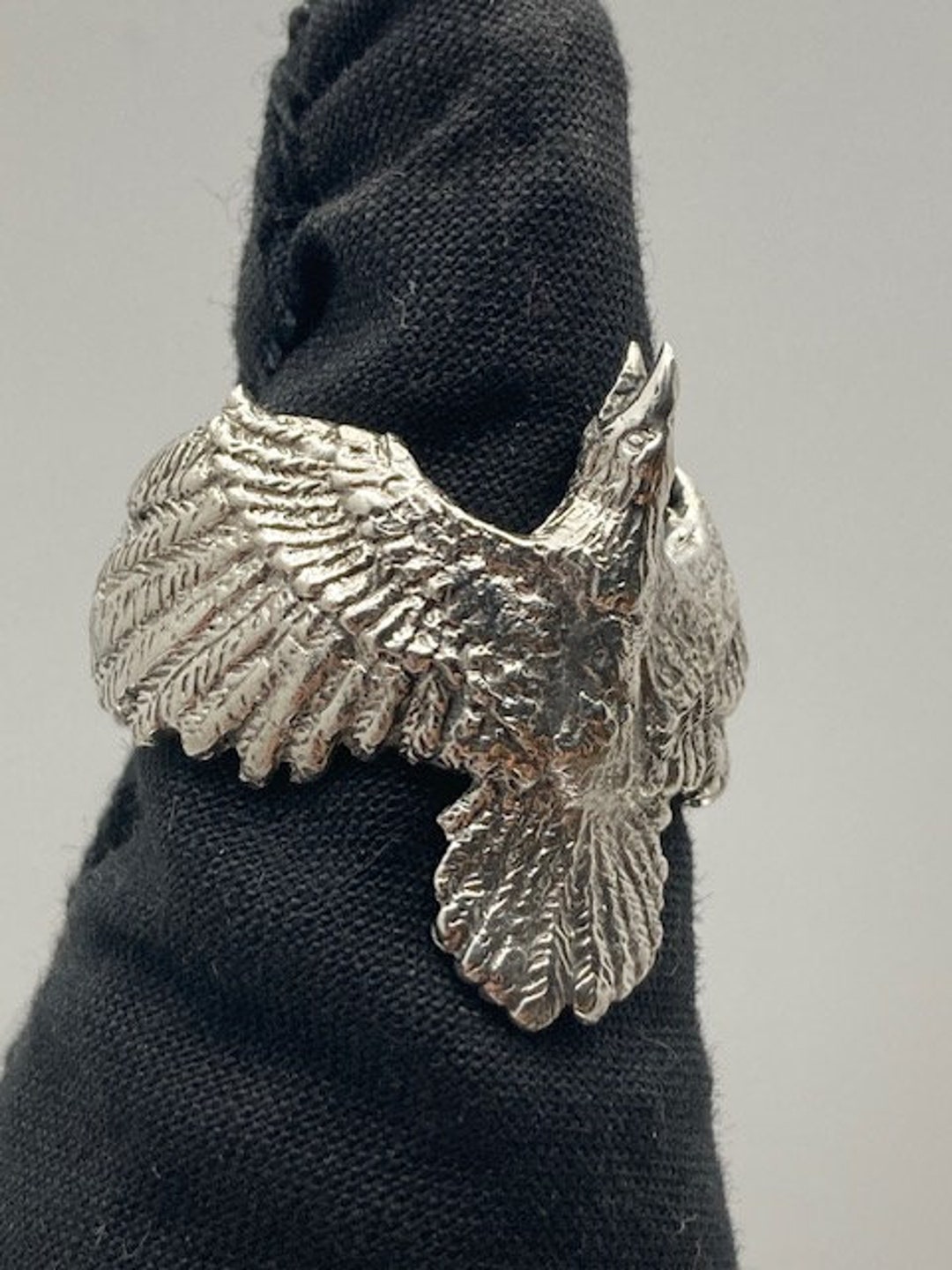 Raven Ring Sterling Silver Fantasy Art Jewelry - Etsy
