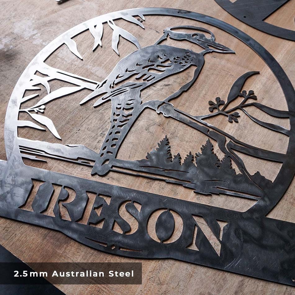 Kookaburra Monogram Metal Wall Art Steel Decor Wall Sign - Etsy Australia