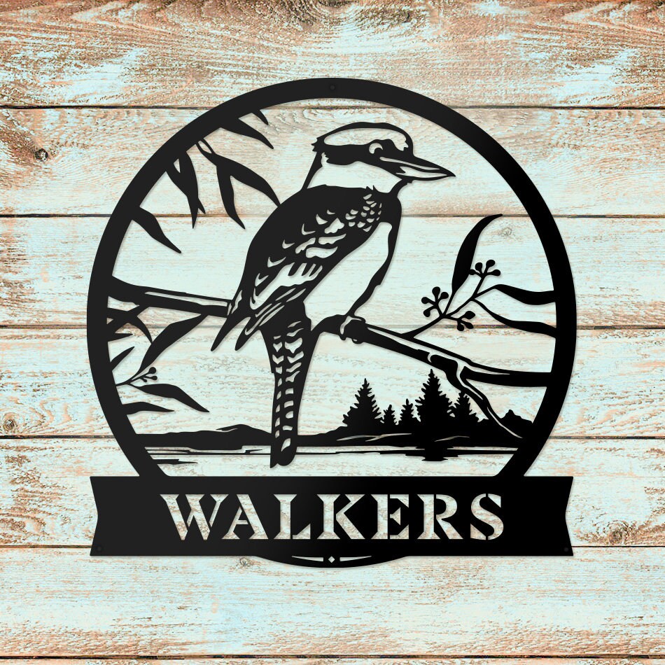Kookaburra Monogram Metal Wall Art Steel Decor Wall Sign - Etsy Australia