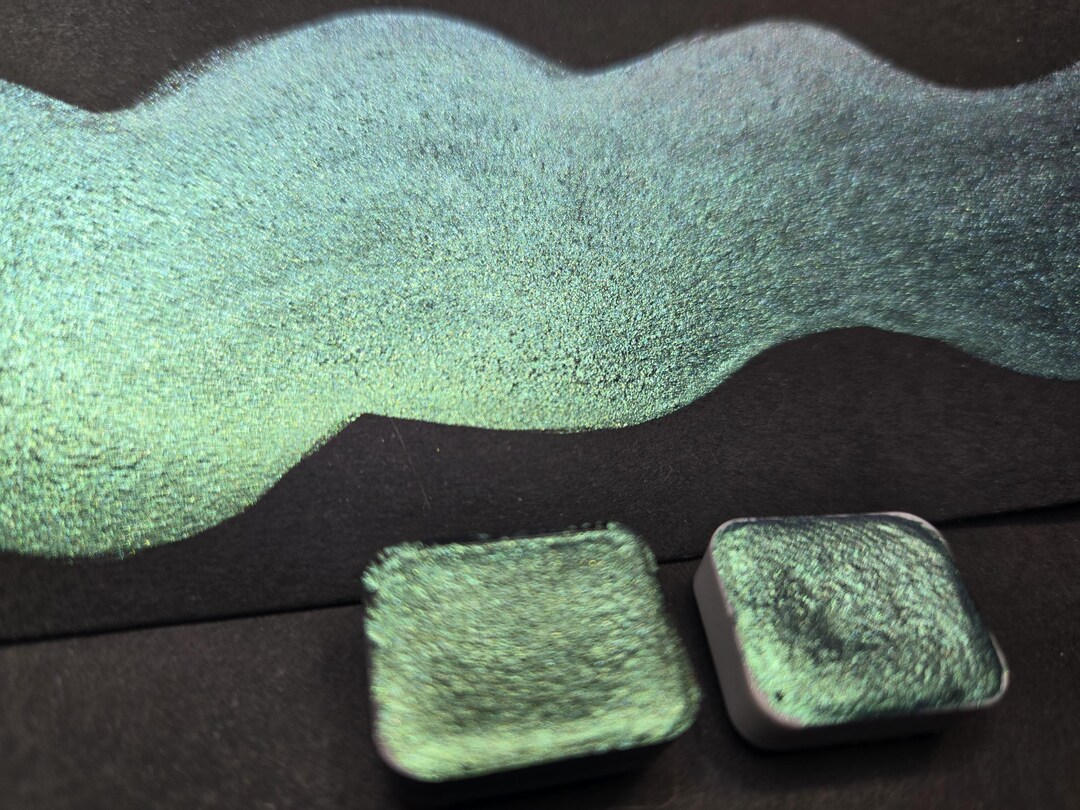 Light Green to Light Blue Color Shift Handmade Solid Watercolor Paint ...