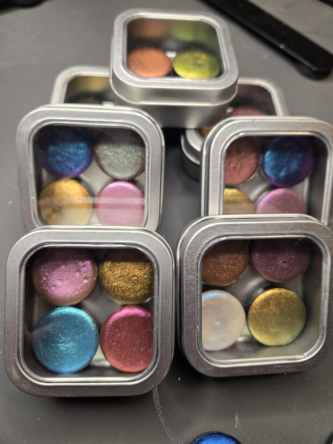 Set of 4 Round Pans Color Shift Handmade Watercolor Paint. - Etsy