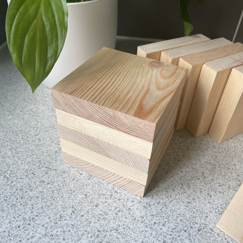 Wooden Squares 9.5cm – Pack of 12 | Craft Wood Pieces for Model Making ...