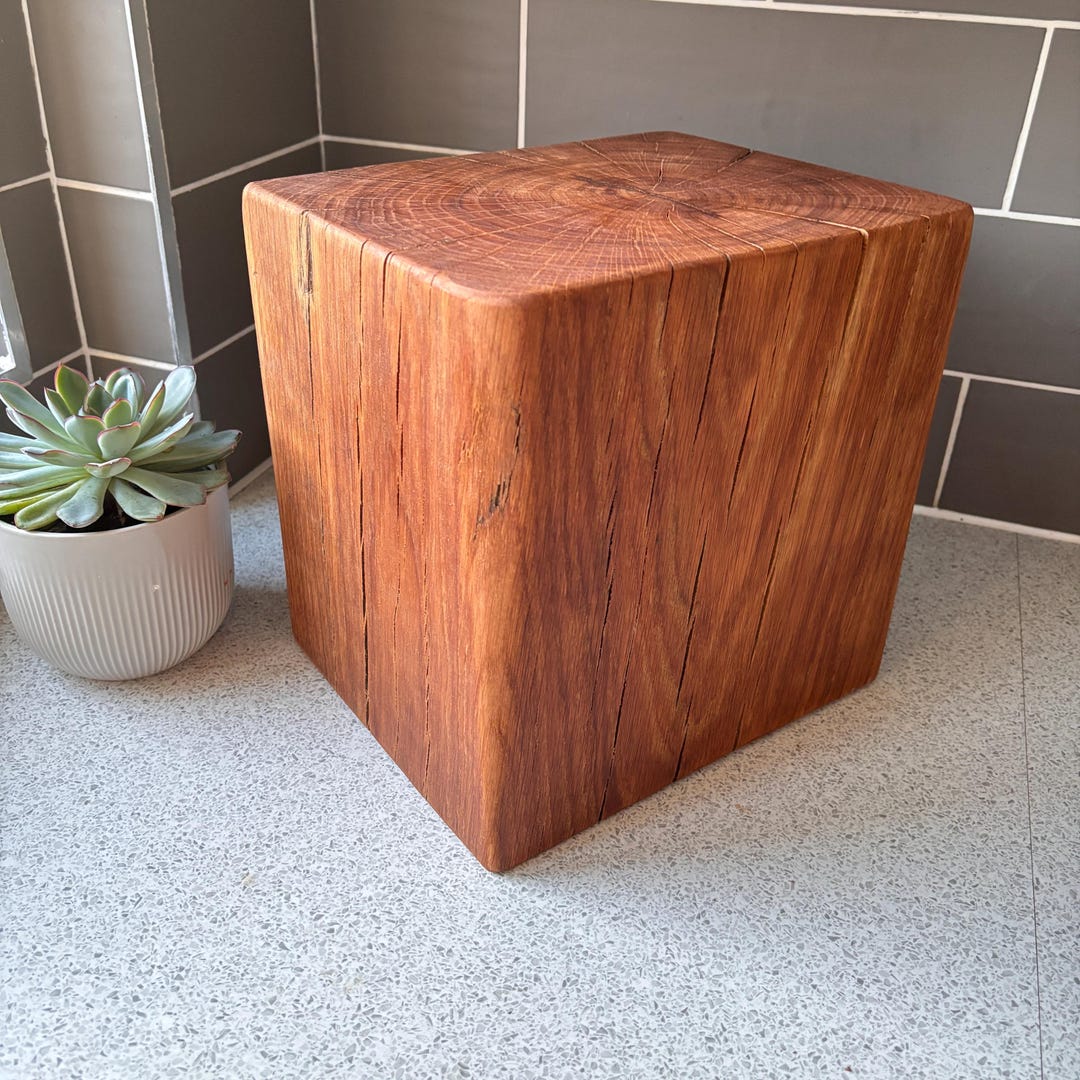Wood Block, Display Plinth, Rustic Oak Cube, Carving Block, Door Stop ...