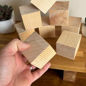 Wooden Cubes, Crafters Blocks, Pine Cubes for Projects, Baby Blocks, Craft Supplies Wood ...