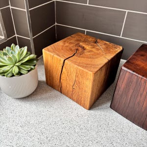 Wood Block, Display Plinth, Rustic Oak Cube, Carving Block, Door Stop ...