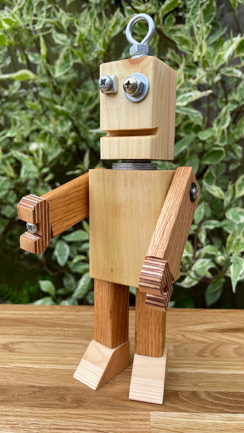Handmade Wooden Robot Steampunk Wooden Robot Figurine Si-fi - Etsy UK
