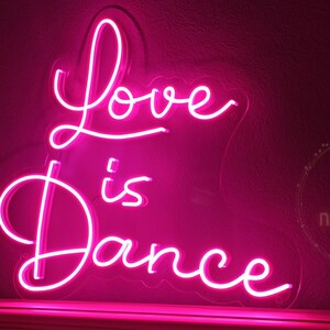 Love is Dance Neon Sign, Dance Team Gifts, Dance Coach Gift, Dance is ...