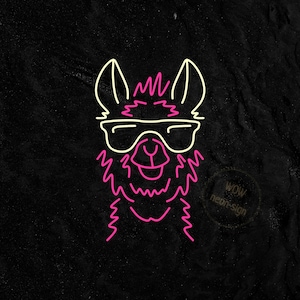 Llama Neon Sign LED Light, Fun Llama Wall Art, Cool Llama Neon Sign LED ...