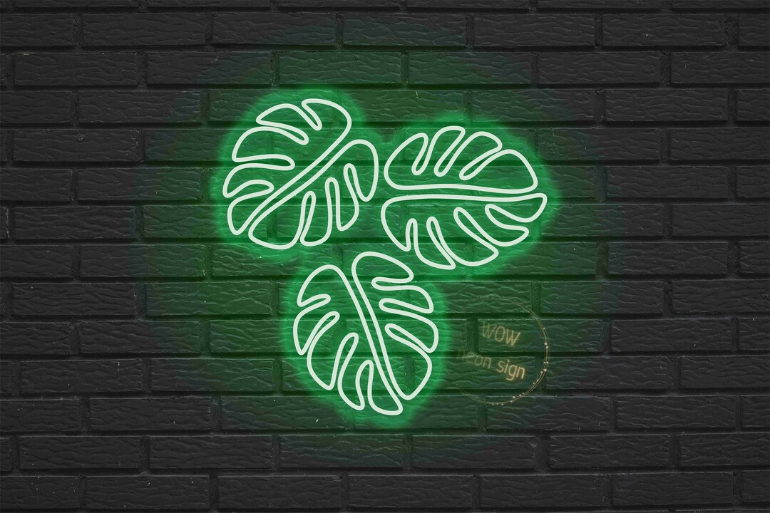 Monstera Leaf Neon Sign Gift for Plant Lover Personalized Monstera Led ...