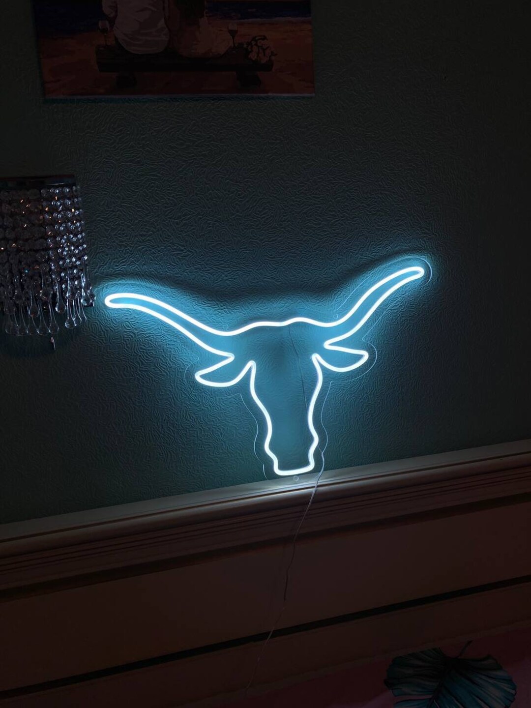 Longhorn Bull Neon Sign, Texas Longhorn Light Sign, Longhorn Head Skull ...