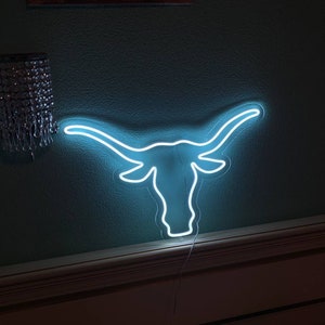 Longhorn Bull Neon Sign, Texas Longhorn Light Sign, Longhorn Head Skull ...