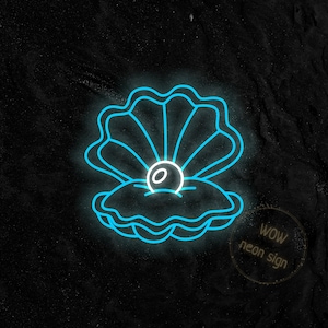 Sea Shell and Pearl LED Neon Sign, Ocean Theme Decoration, Sea Life ...