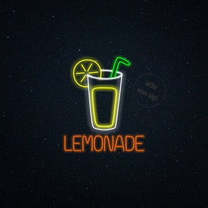 Lemonade Led Neon Sign, Lemonade Drink Neon Sign, Lemonade Drink ...