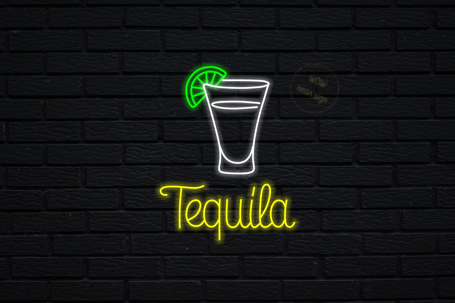 Tequila Led Neon Sign, Tequila With Glasses Neon Sign, Custom Tequila ...