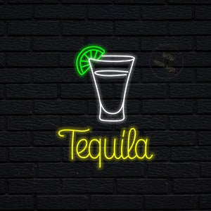 Tequila Neon Sign, Cocktail Bar Decor, Custom Light up Sign - Etsy