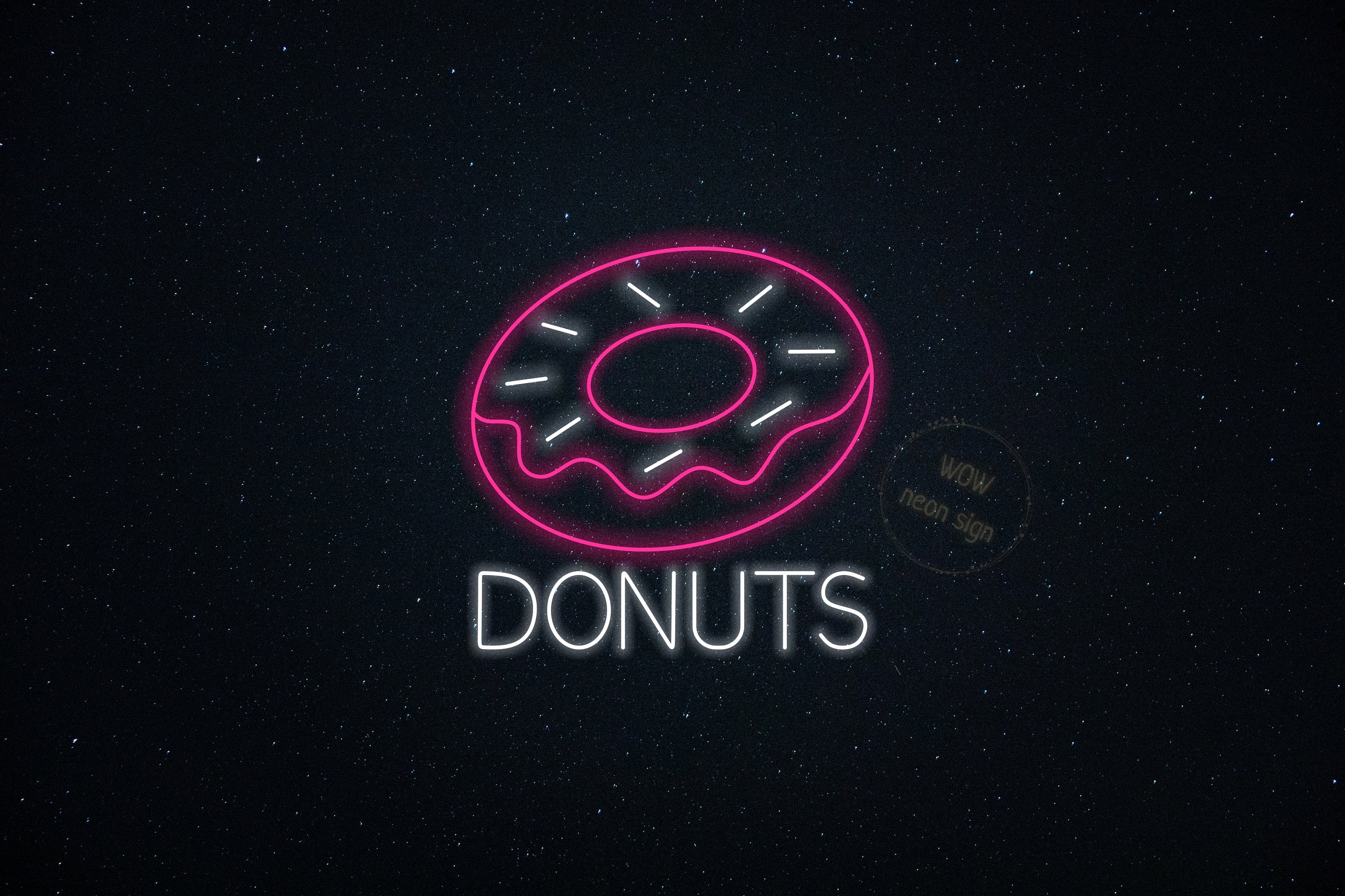 Donut LED Neon Sign, Doughnut Neon Sign, Donut Shop Led Light Sign ...