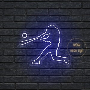 Baseball Player Neon Sign Sport Game Room Decor Sign Baseball Gift for ...