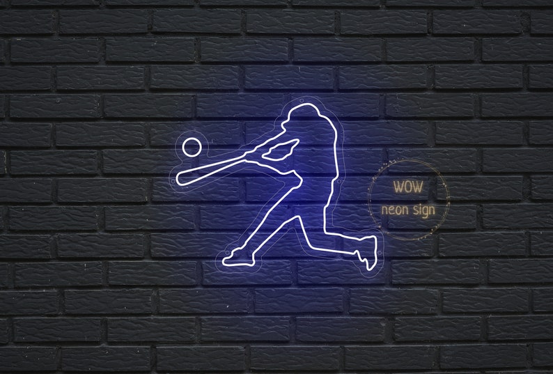 Baseball Player Neon Sign Sport Game Room Decor Sign Baseball Gift for ...