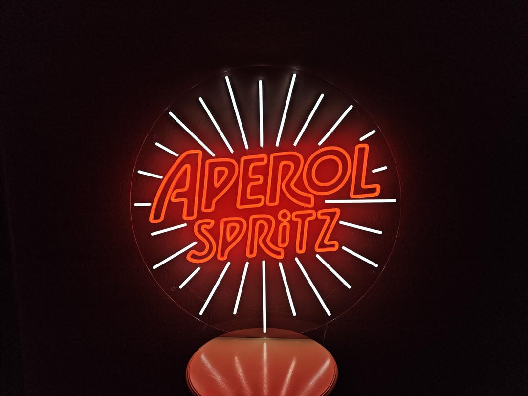 Aperol Spritz Neon Sign With Sunburst, Aperol Cocktail Lounge Neon ...