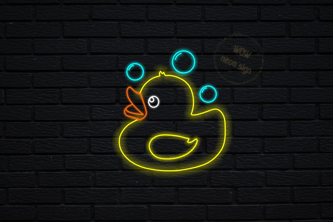 Duck With Bubbles Led Neon Sign, Duck Led Neon Sign, Duck With Bubbles ...