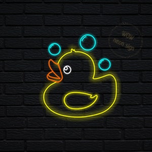 Duck With Bubbles LED Neon Sign, Custom Wall Decor - Etsy