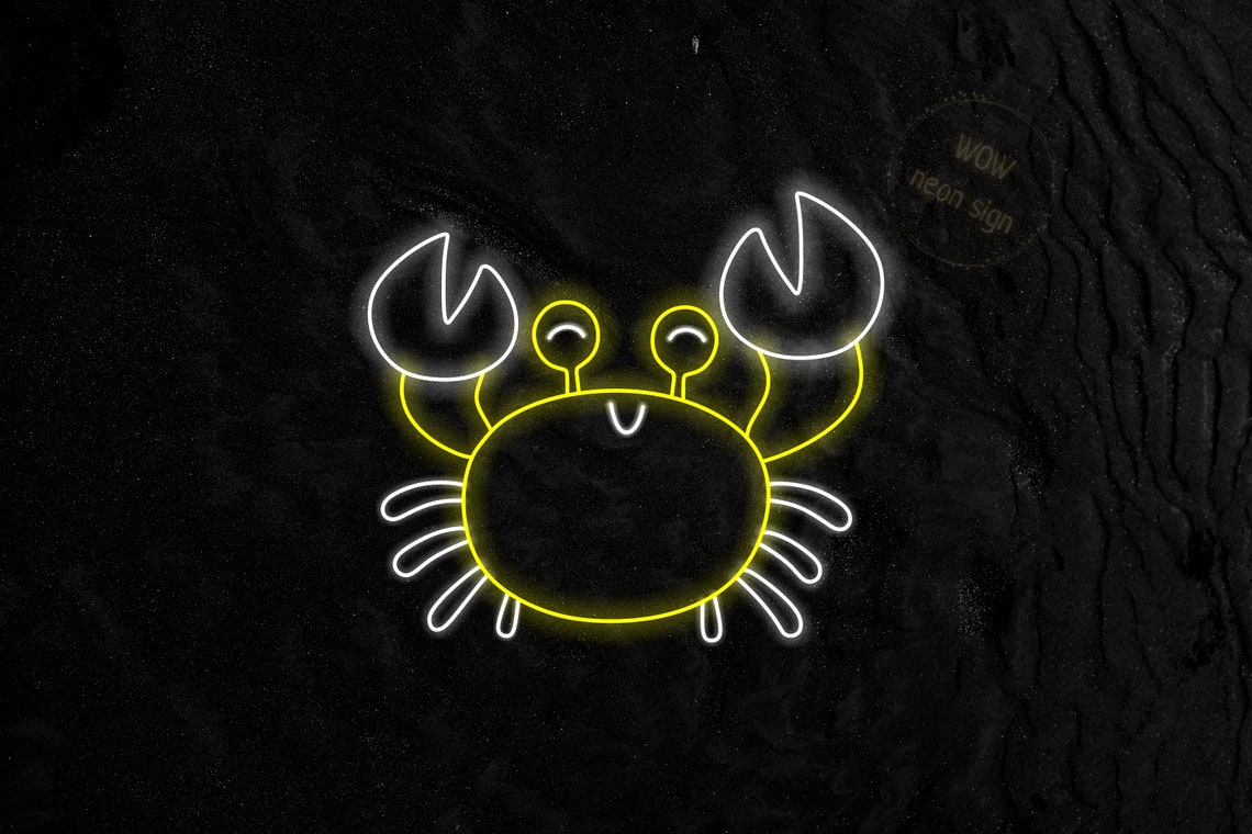 Crab LED Neon Sign, Nautical Wall Decor - Etsy