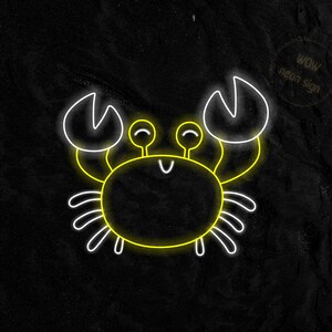 Crab LED Neon Sign, Nautical Wall Decor - Etsy