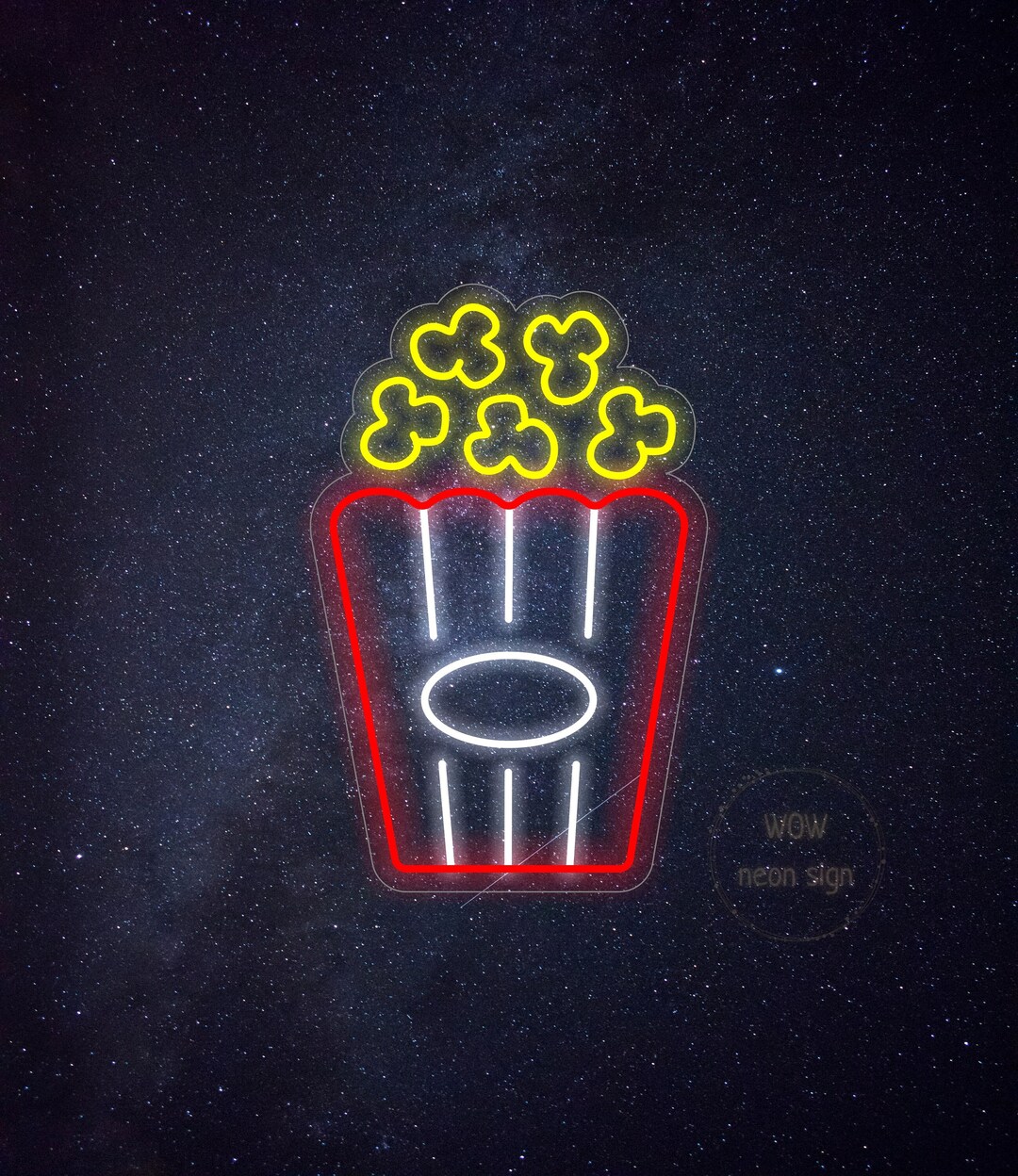 Popcorn Neon Sign Popcorn Bucket Neon Light Cinema Theater - Etsy