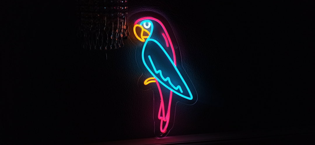 Watercolor Parrot Led Neon Sign, Parrot Neon Sign Light, Jungle Bird ...